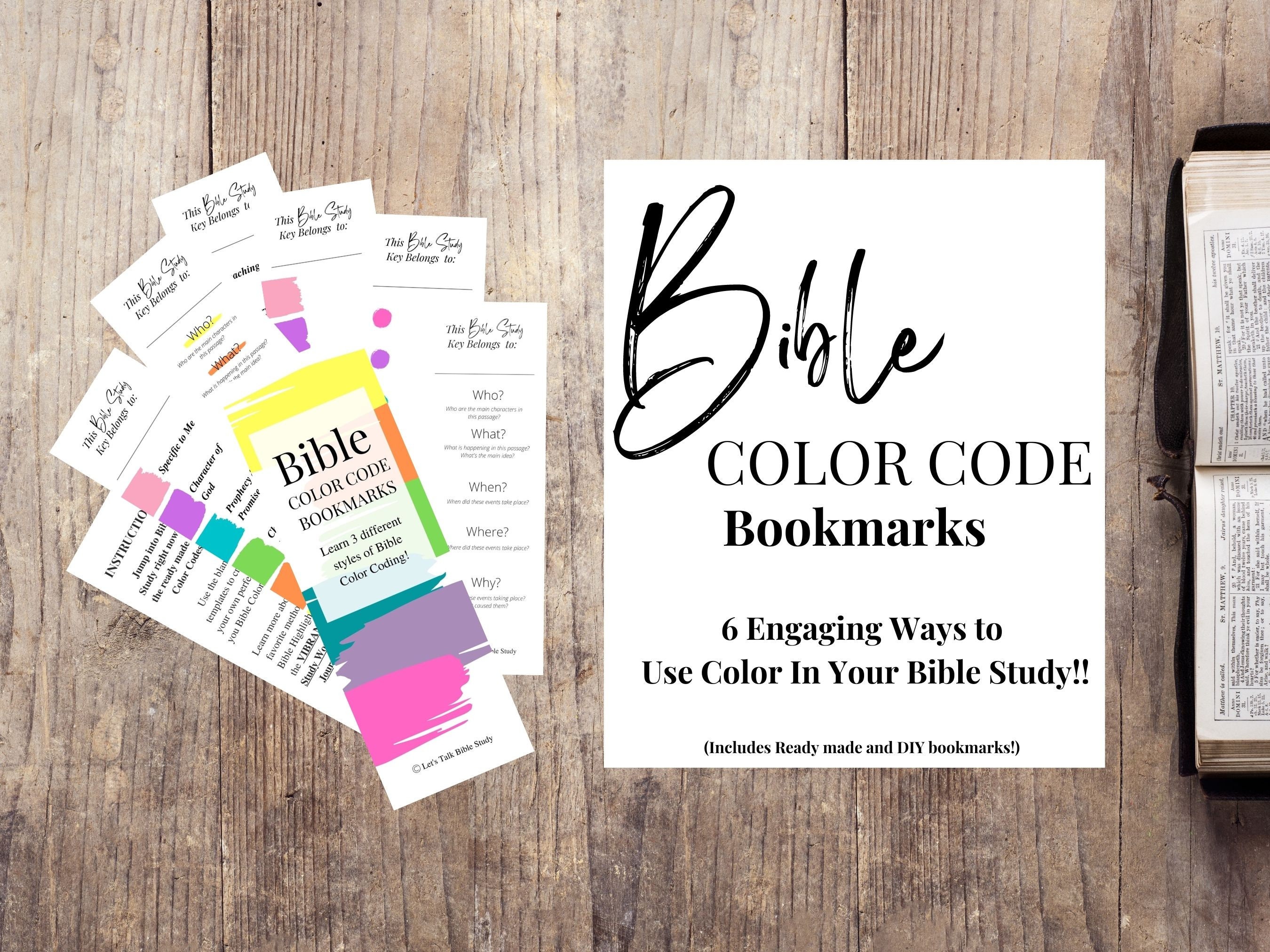 Bible Color Code Bookmark | Bible Bookmarks | Bible Highlighting Guide ...