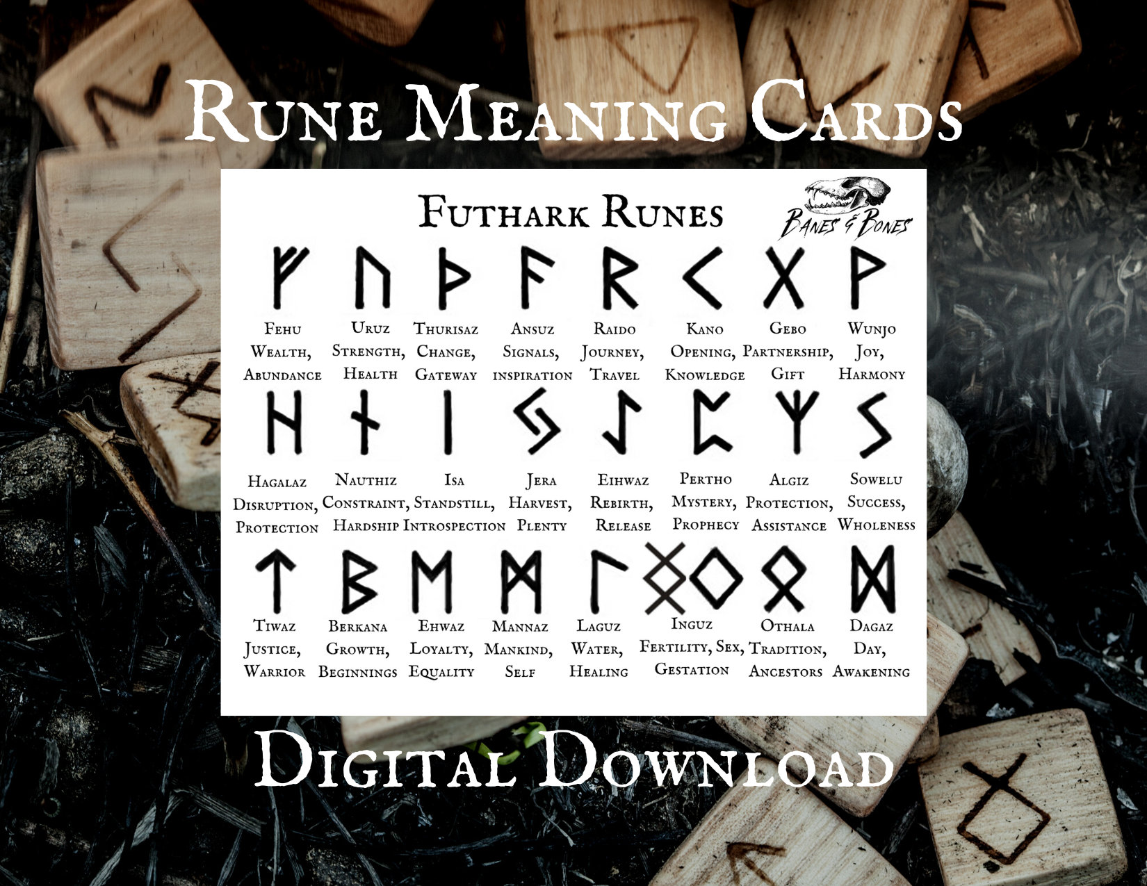 Rune Meaning Cards Learn Runes Digital Download - Etsy UK Rune Meaning Cards Learn Runes Digital Download - Etsy UK