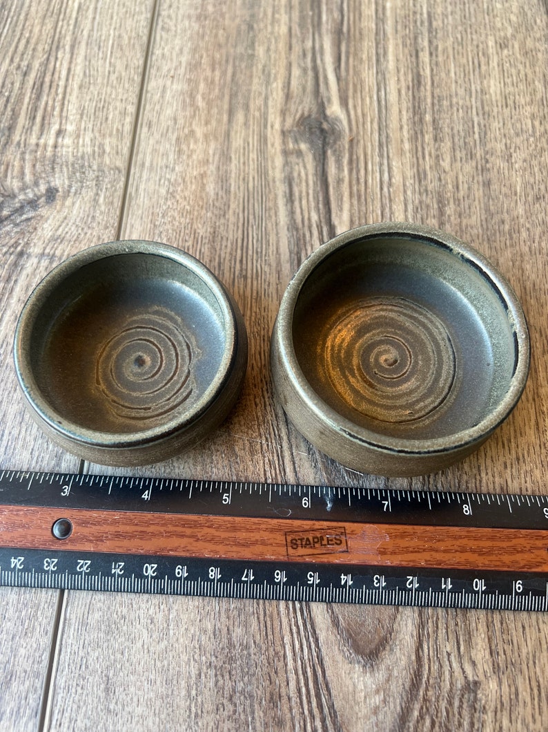 Wheel Thrown 2 Grey Metallic Trinket / Ring / Jewelry / Soy Sauce ...