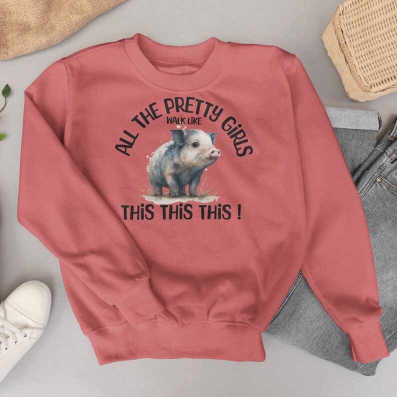 Pig All the Pretty Girls Walk Like This Pigs PNG Farm Piglet Western ...