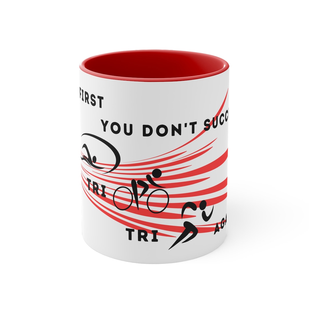 Triathlon Mug for Triathlete, Sports Gift, Swimming Riding Running ...