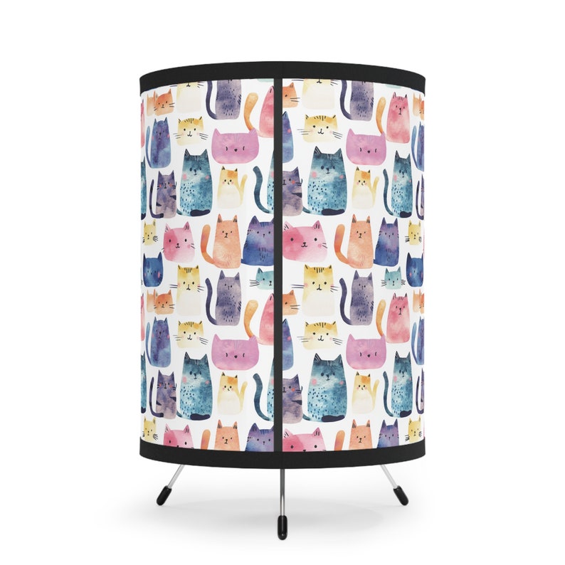 Cat Art Pastel Lamp Abstract Art Lamp Cats Unique Gift Idea Art ...