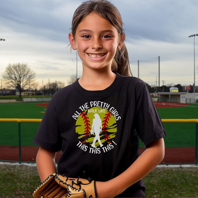Softball PNG SVG All the Pretty Girls Walk Like This Soft Ball Girl ...