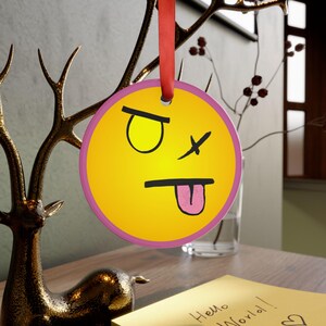 Smiley Face Badge Tiny Tina Borderlands Christmas Ornament Movie 2024 ...