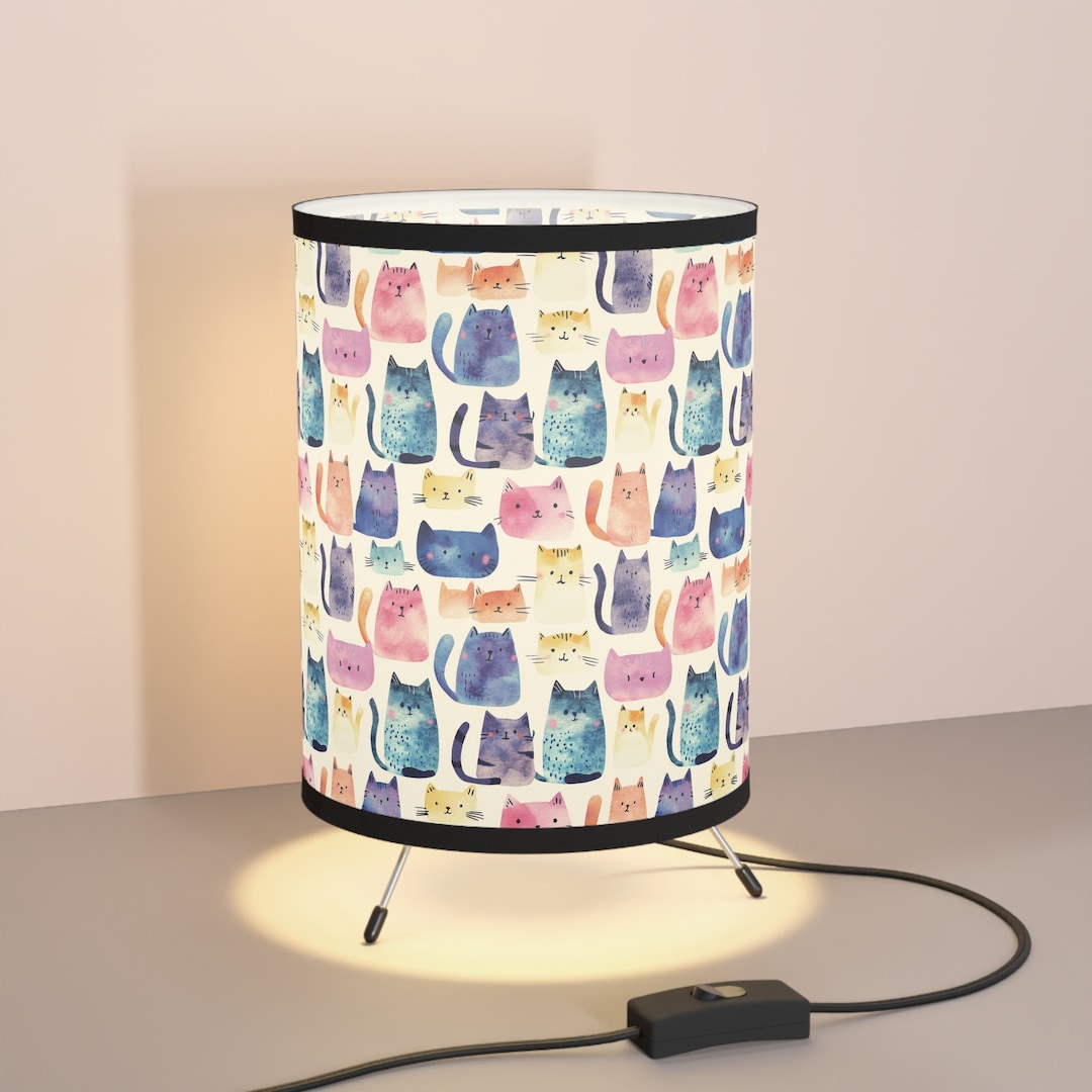 Cat Art Pastel Lamp Abstract Art Lamp Cats Unique Gift Idea Art ...