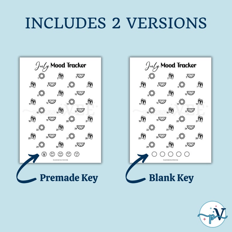 July Monthly Mood Tracker Mental Health Log Emotion Tracker Planner ...
