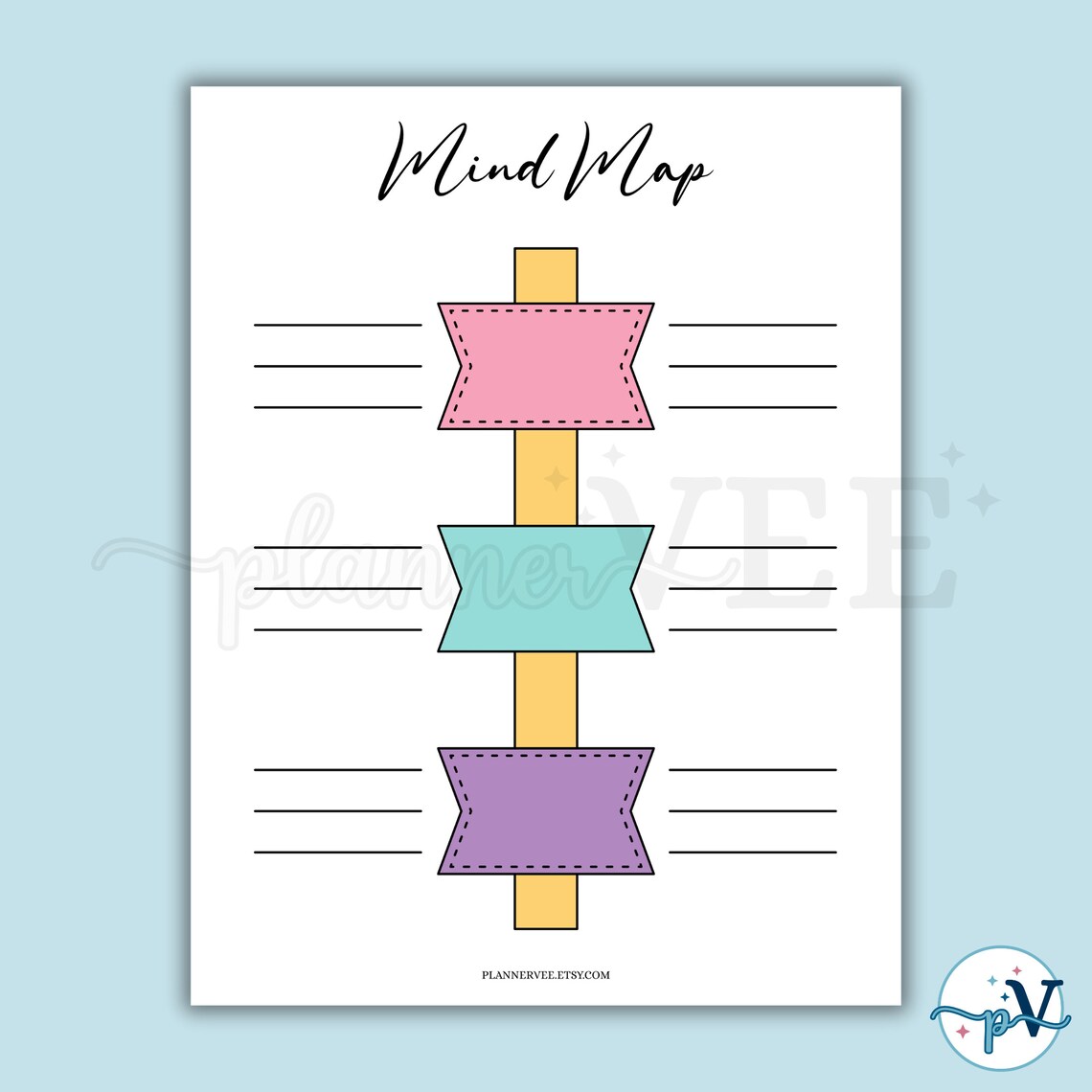 Colorful Mind Map Chart Brainstorming Map Diagram Visual Mind Map ...