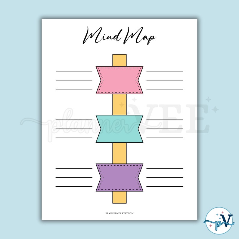 Colorful Mind Map Chart Brainstorming Map Diagram Visual Mind Map ...