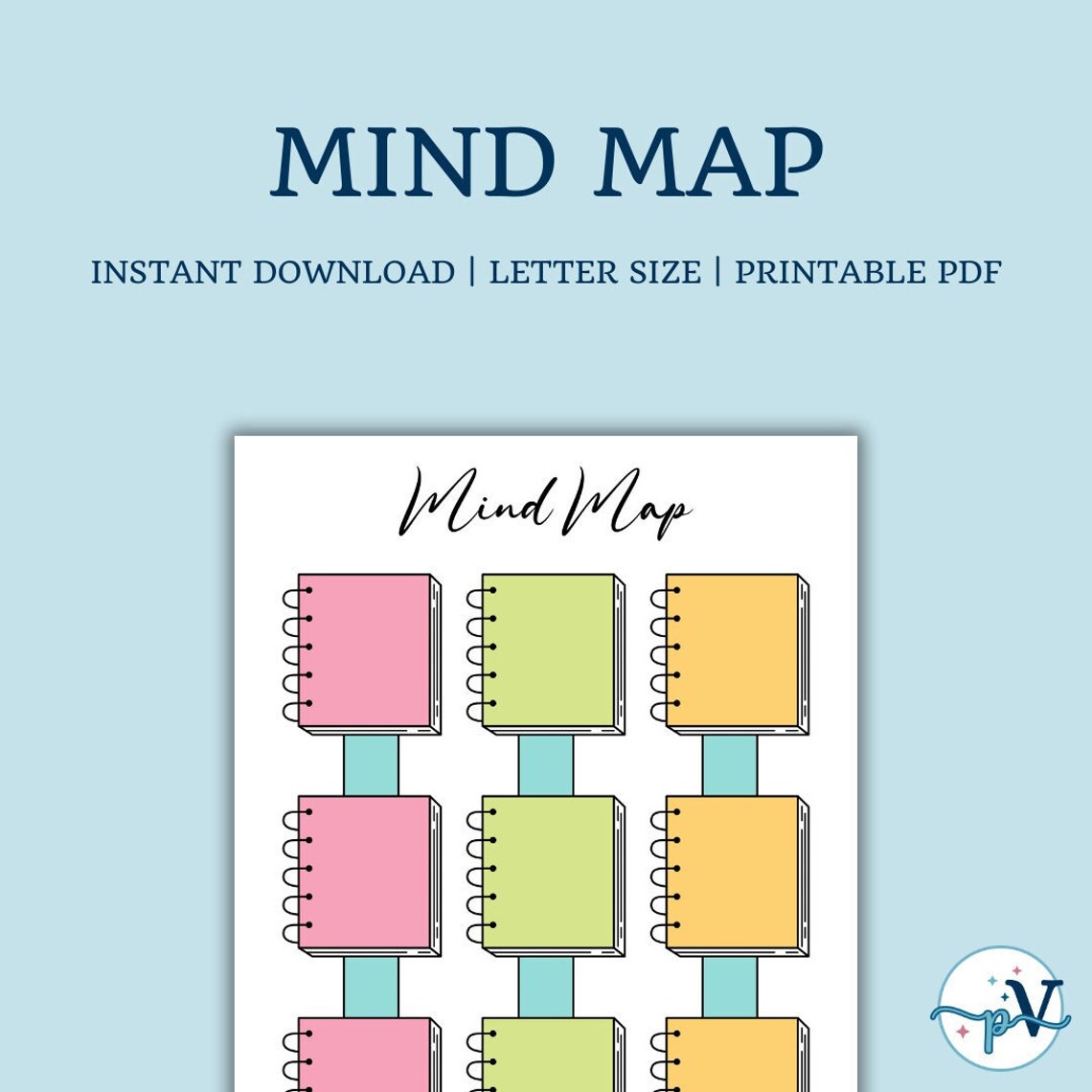 Colorful Mind Map Chart Brainstorming Map Diagram Visual Mind Map ...
