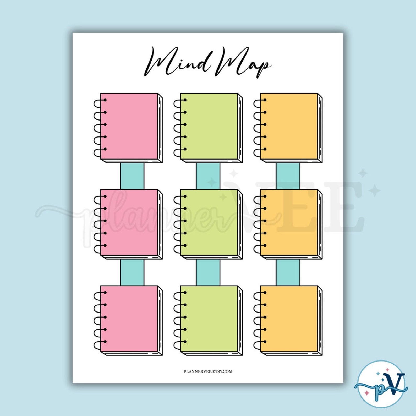 Colorful Mind Map Chart Brainstorming Map Diagram Visual Mind Map ...