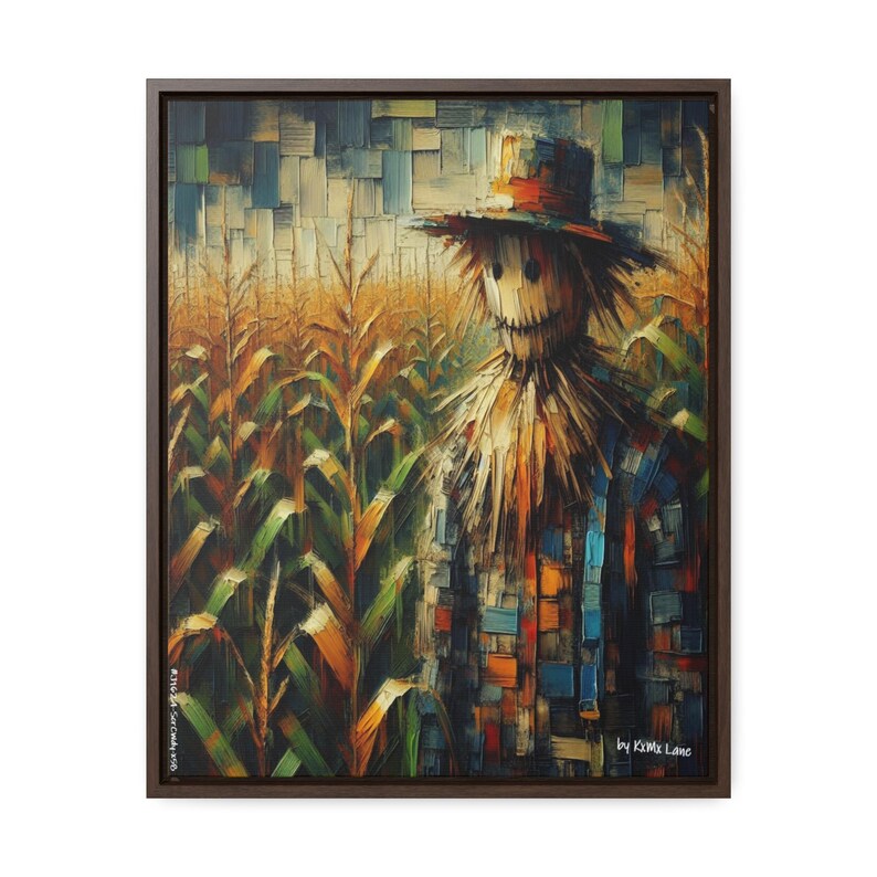 Scarecrow Field Art, Decor, Vertical Frame Print, Fall Harvest Wall Art ...