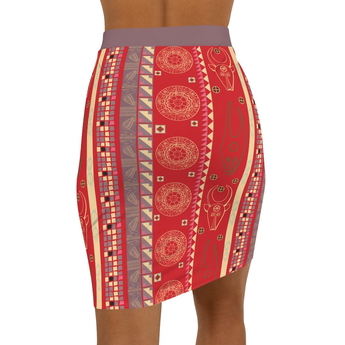 Artsy Skirts Tribal African Design Pencil Skirt Street Wear Women's ...