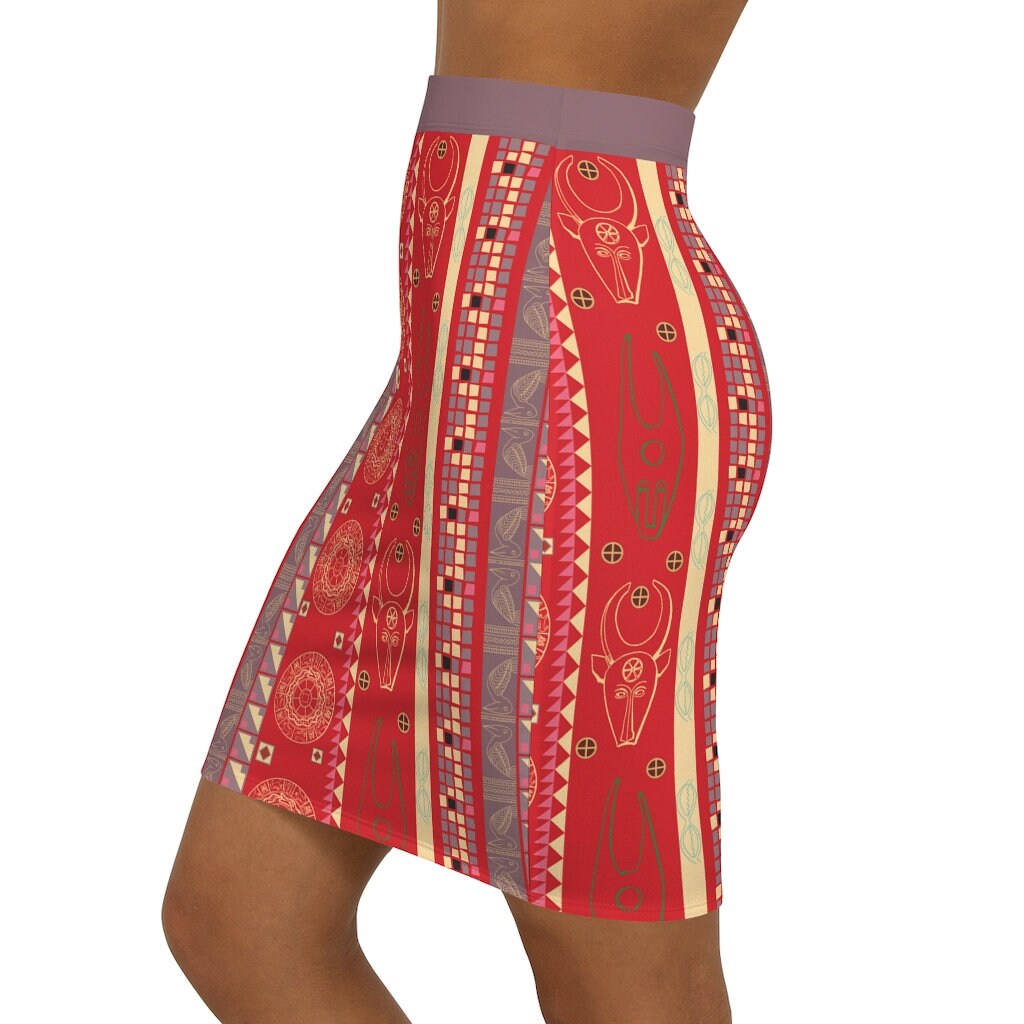 Artsy Skirts Tribal African Design Pencil Skirt Street Wear Women's ...