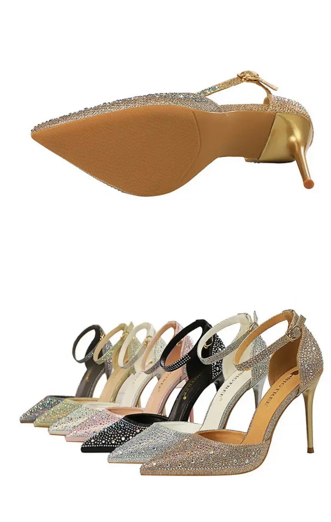 BIGTREE Shoes Shiny Rhinestones High Heels for Ladies - Etsy