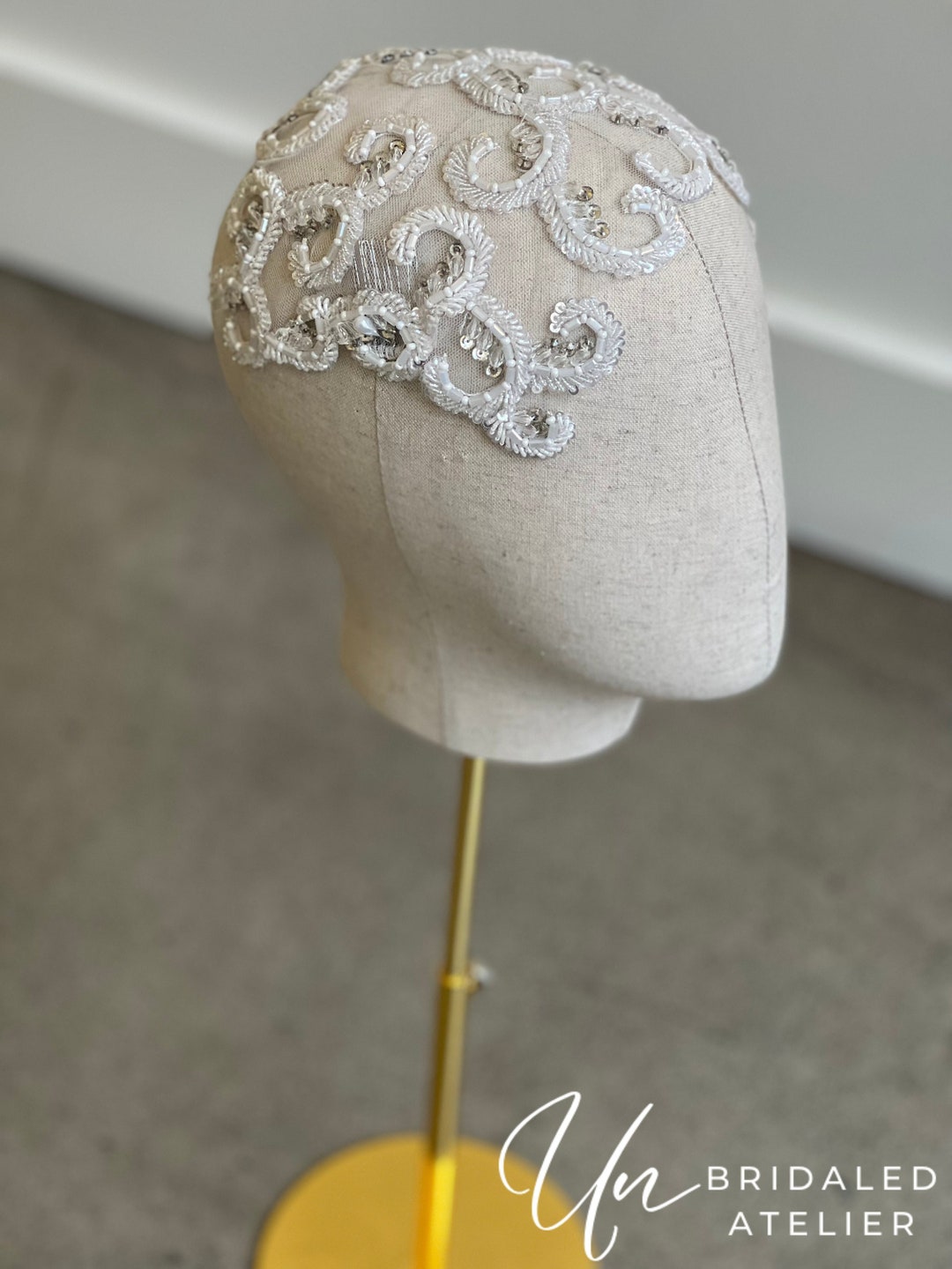 Swarovski Crystal Bridal Headpiece, 1920s Beaded Juliet Cap - Etsy