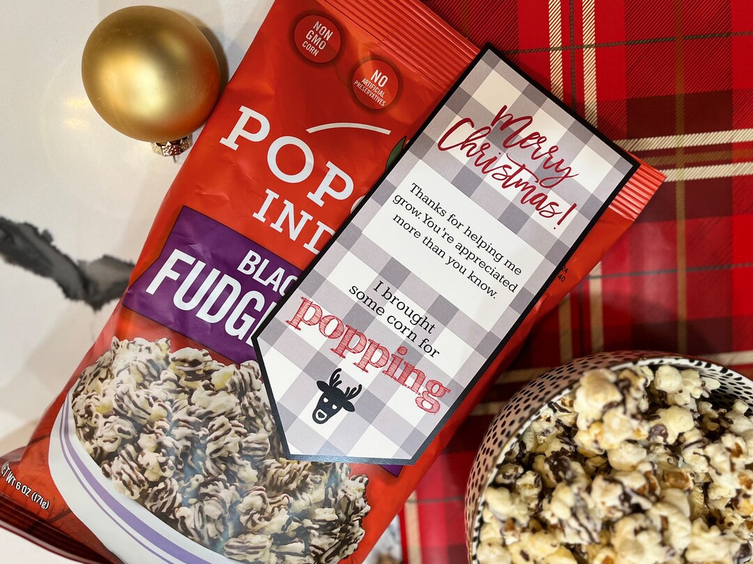 I Brought Some Corn for Popping Christmas Tags, Popcorn Christmas Gift ...