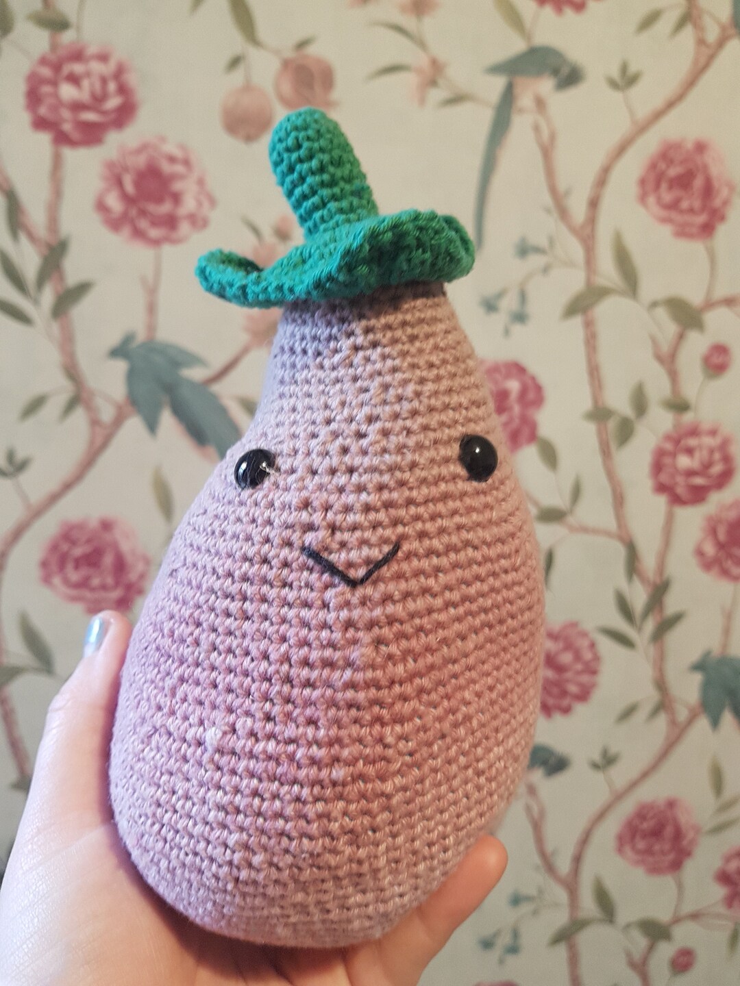 Aubergine Amigurumi Crochet Stuffed Toy, Hand Made Stuffie From the ...