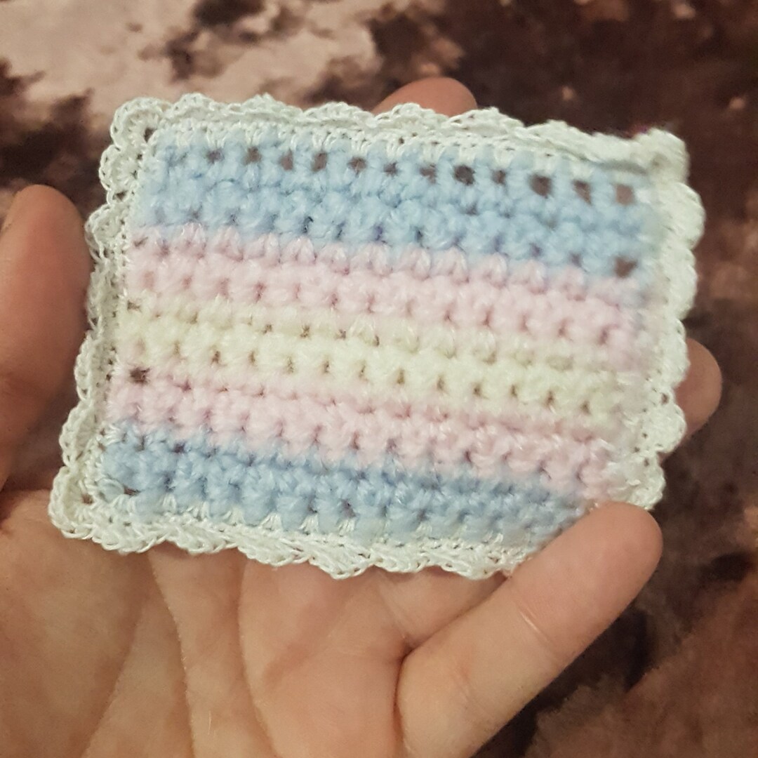 Crochet Trans Pride Patch With Crochet Lace Edging - Etsy
