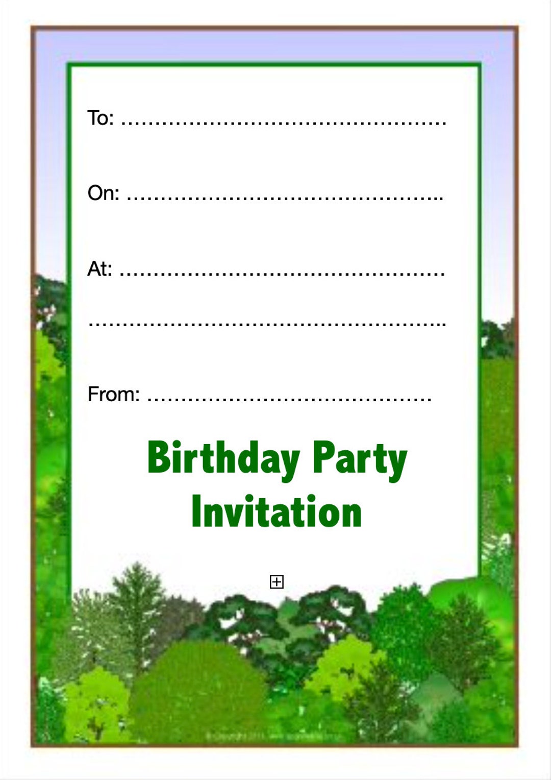 Children's Nature Theme Birthday Party Invitation - Etsy