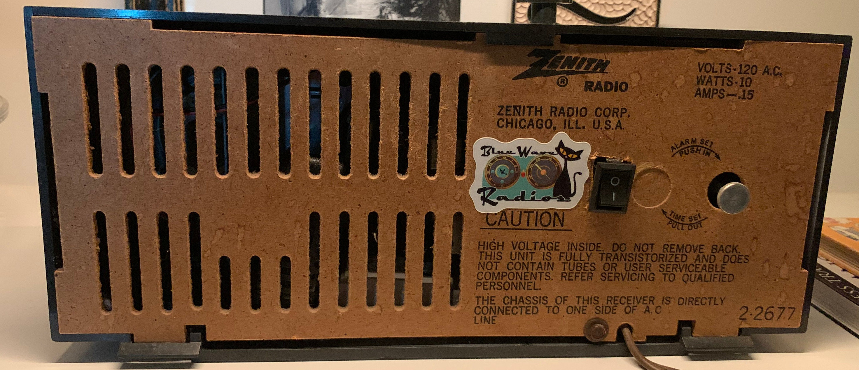 Black & White 1960s Zenith Clock Radio With Lighted Dial: Now a ...