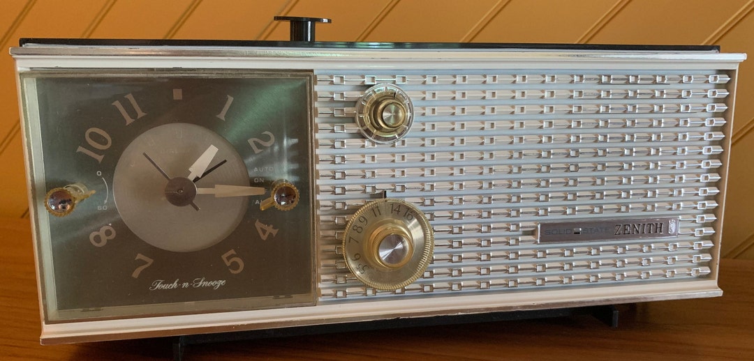 Black & White 1960s Zenith Clock Radio With Lighted Dial: Now a ...