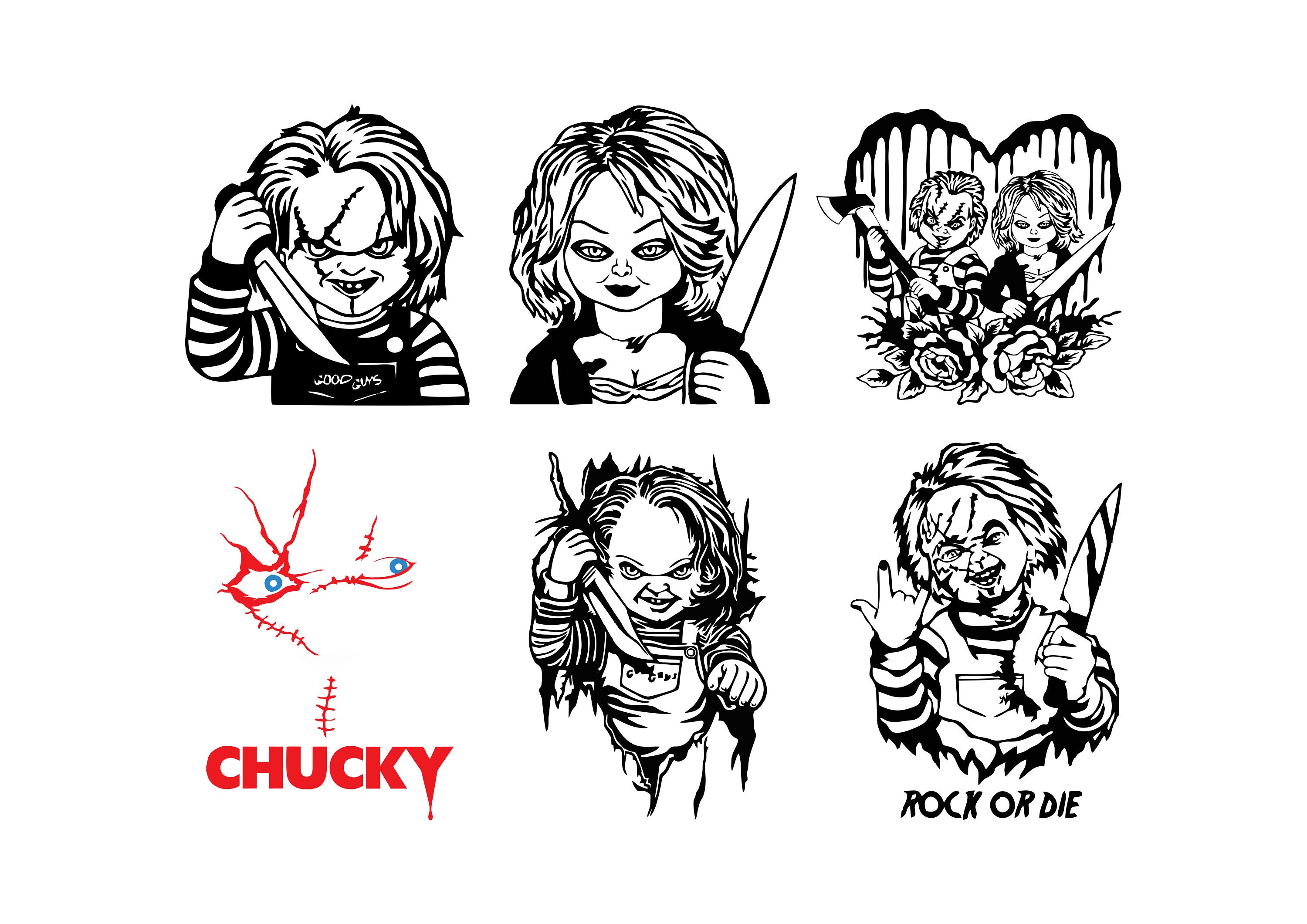 Chucky and Tiffany Svghalloween Svg Chucky Bride Svgchucky - Etsy Finland