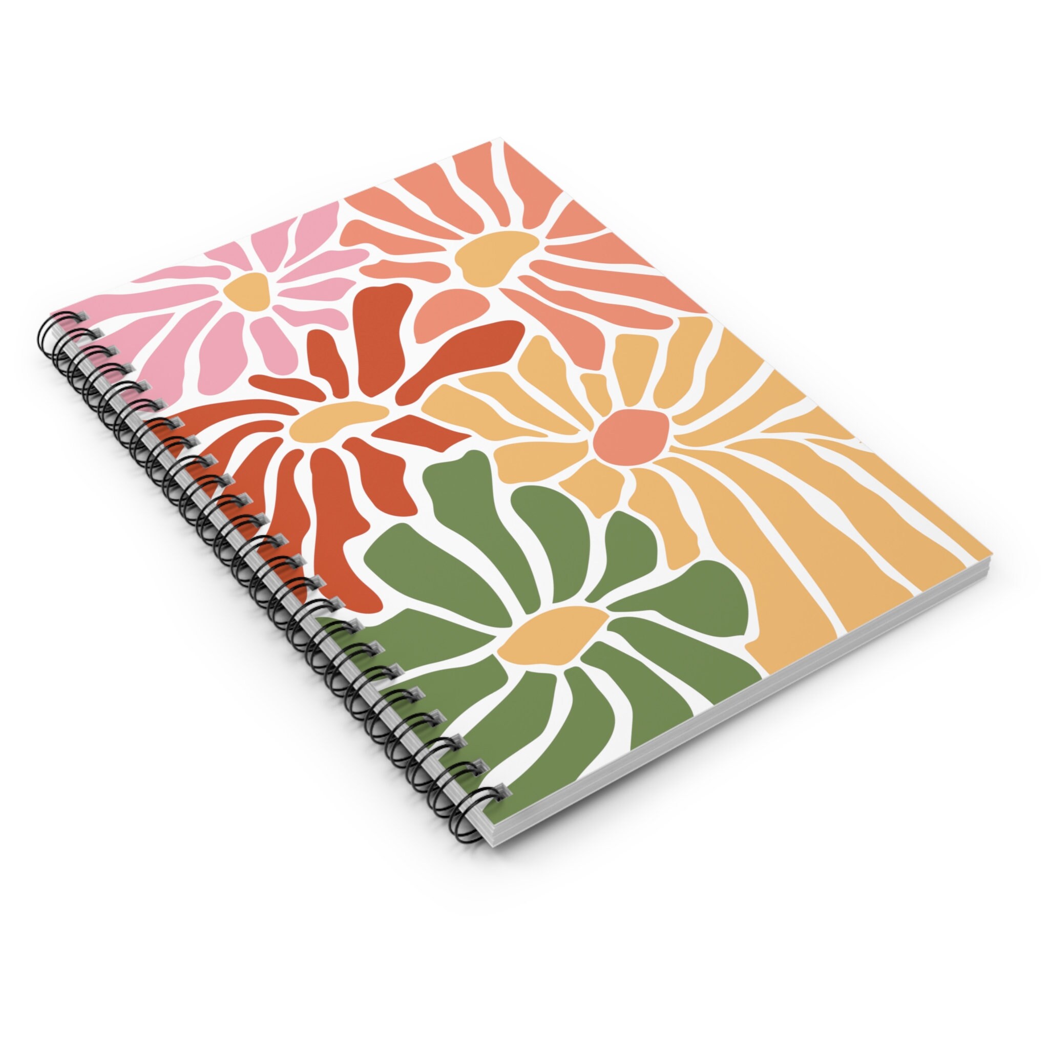 Retro Groovy Flower Spiral Notebook, Fun Notebook, Writing Journal ...