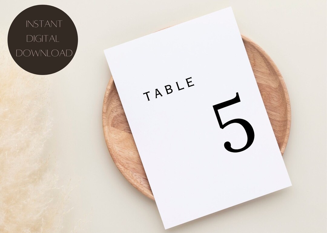 Wedding Table Numbers Template, Digital Table Numbers, Wedding Seating ...