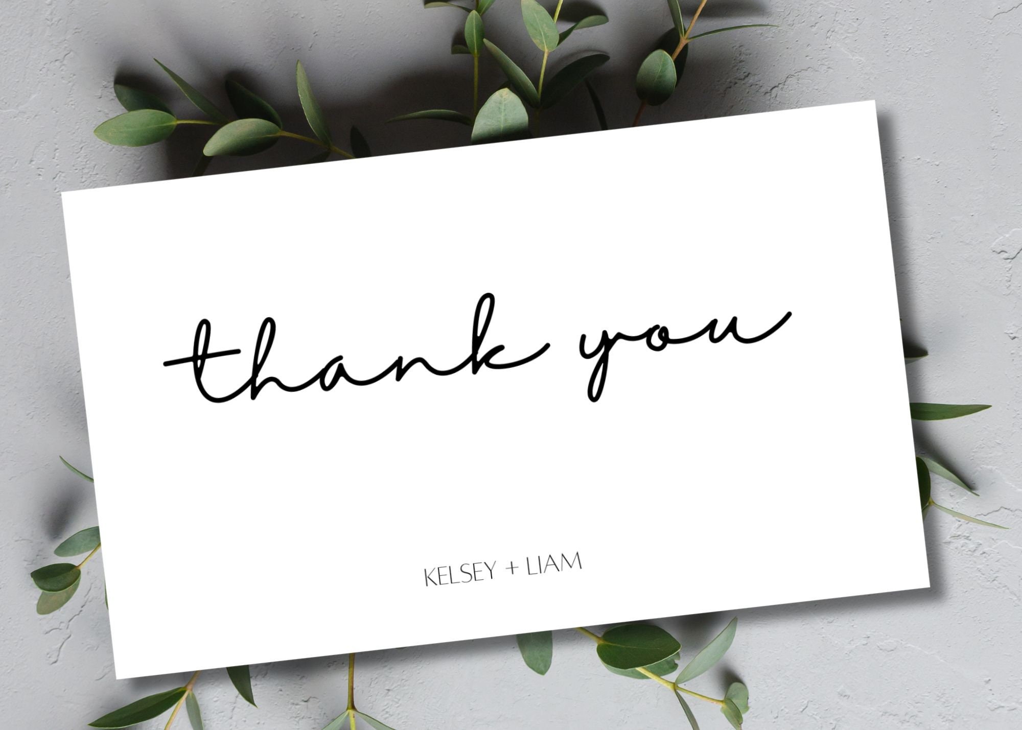 Thank You Card, Modern Thank You Note, Minimalist Thank You Card ...