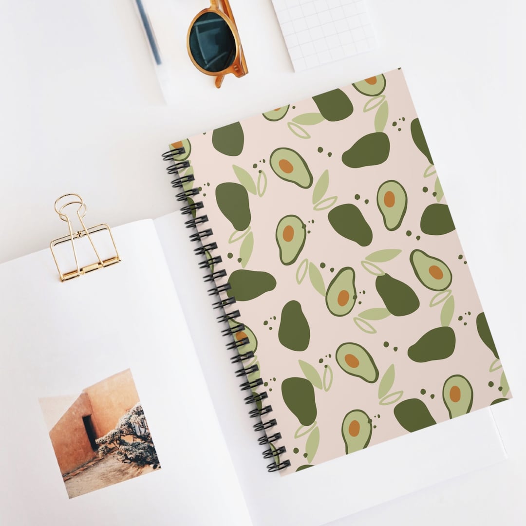 Cute Avocado Spiral Notebook, Fruit Notebook, Writing Journal, Taking ...