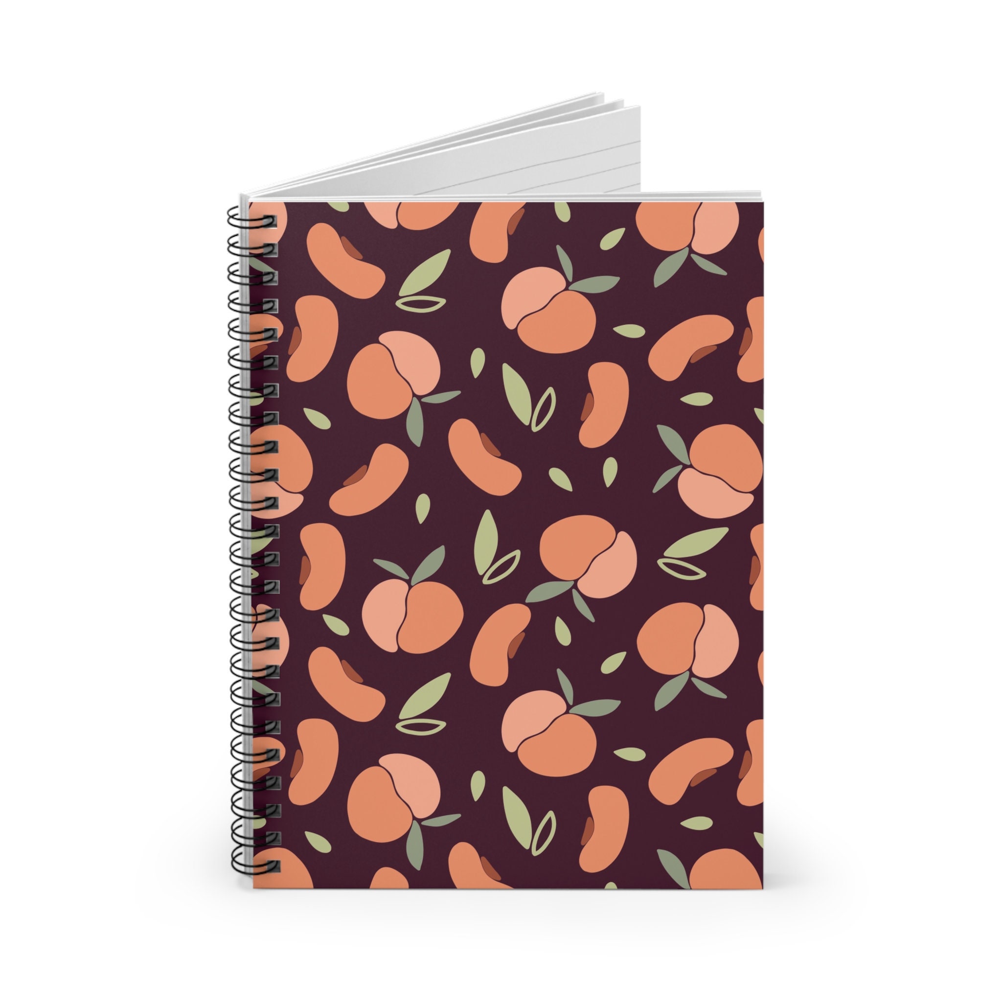 Cute Peach Spiral Notebook, Fruit Notebook, Writing Journal, Taking ...