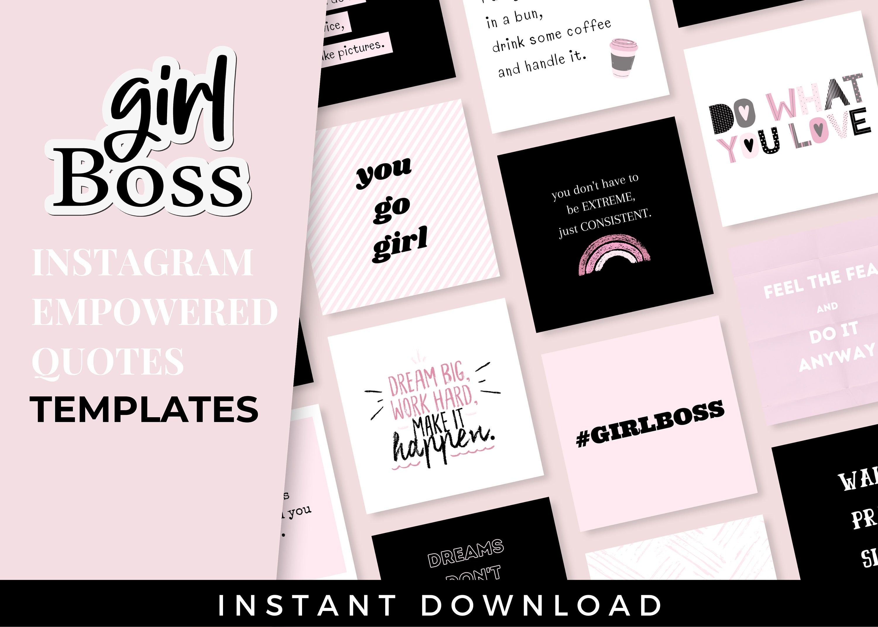 Instagram Inspirational Templates, Girl Boss Inspirational Positive ...