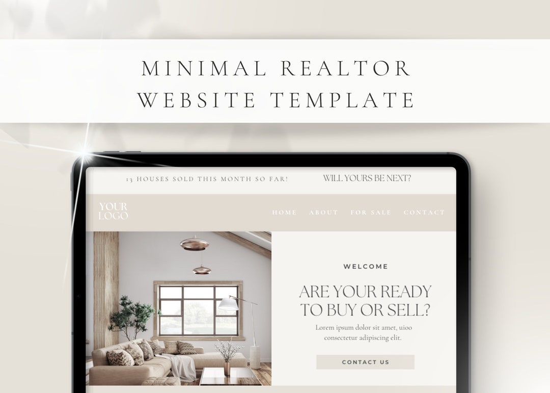 Minimal Realtor Website Template | Editable in Canva | Beige Modern ...