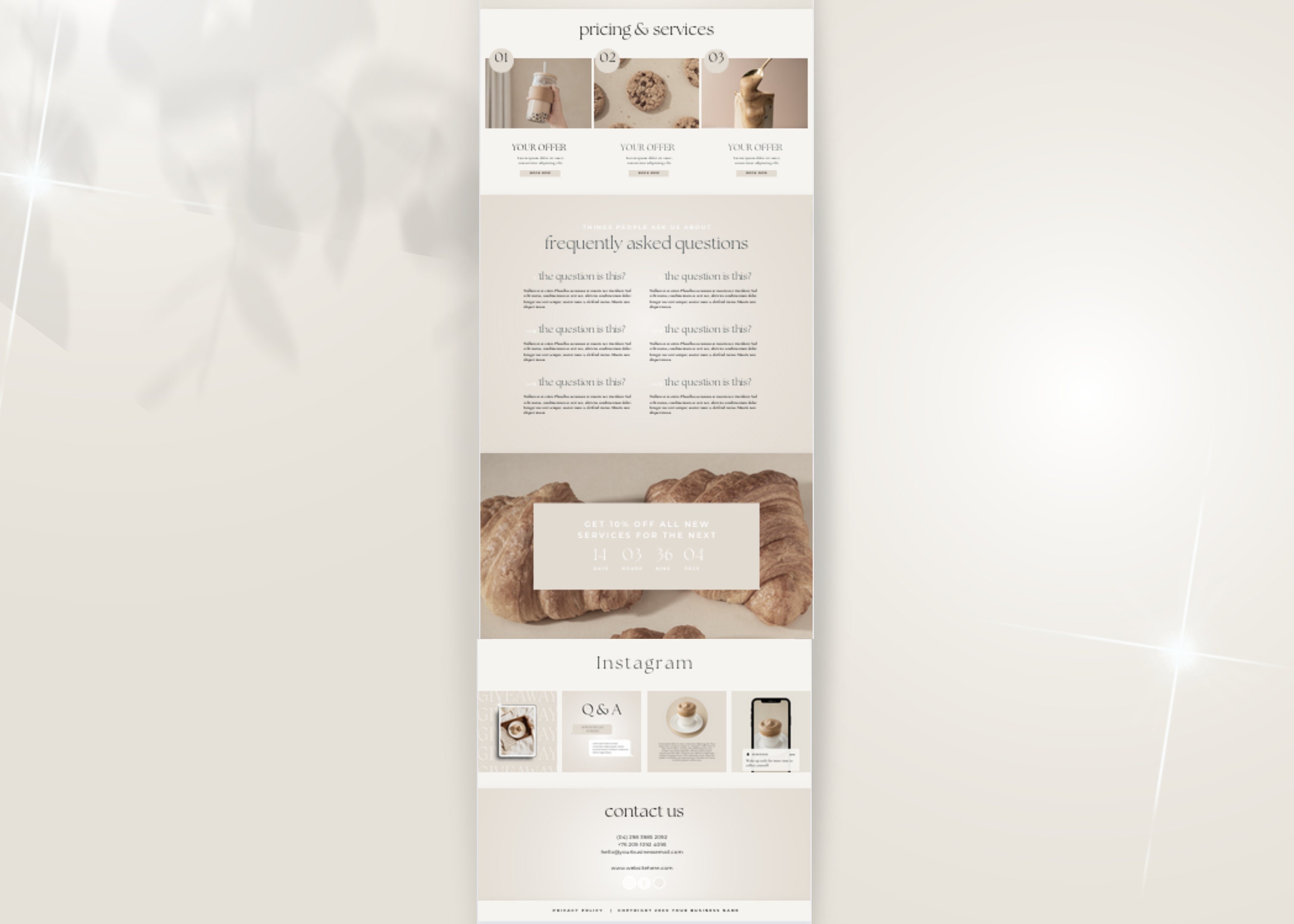 Minimal Website Template Editable in Canva, Beige Modern Business ...