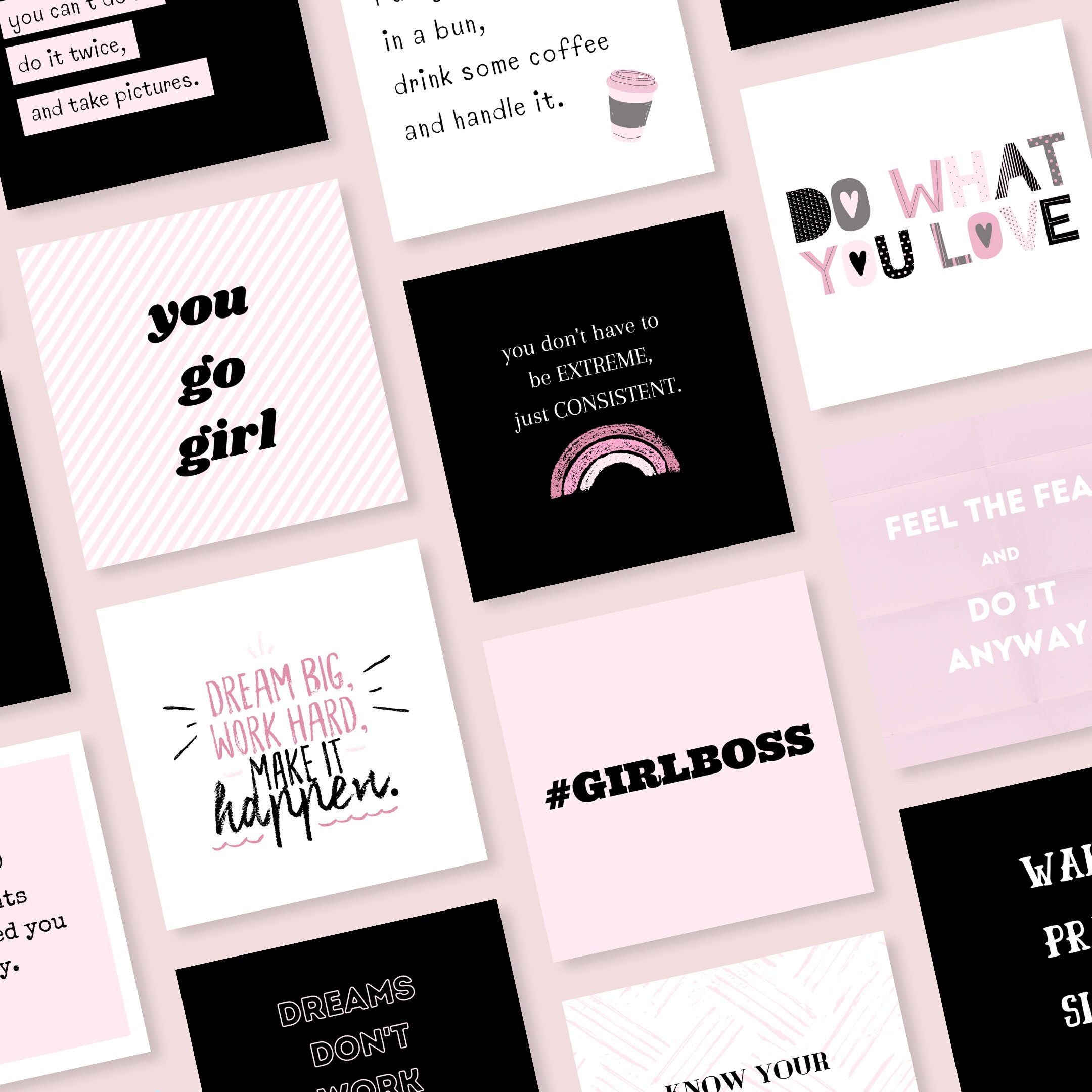 Instagram Inspirational Templates, Girl Boss Inspirational Positive ...