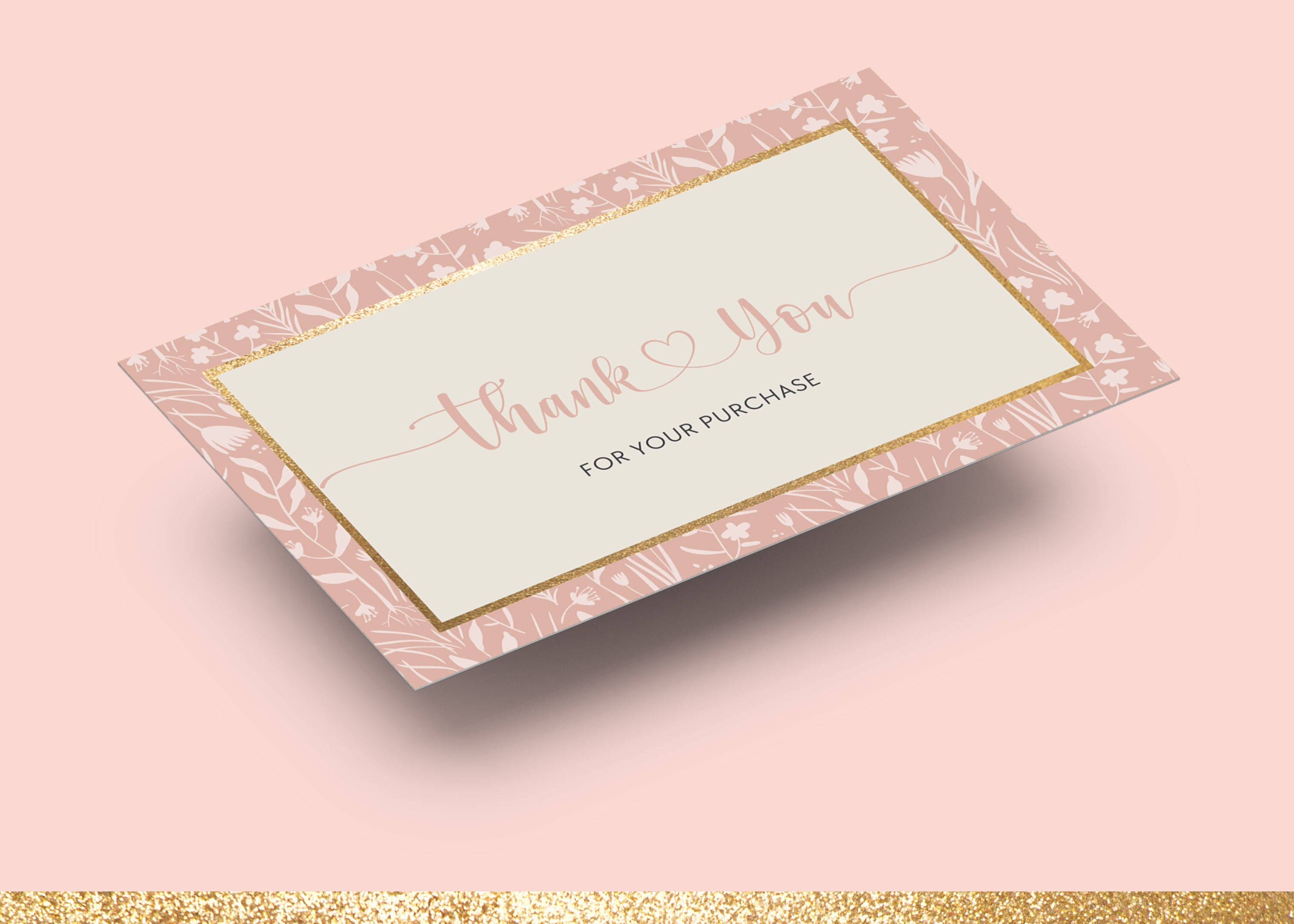 Pink Thank You Card Template Canva Entrpreneur Thanks for Your Purchase ...
