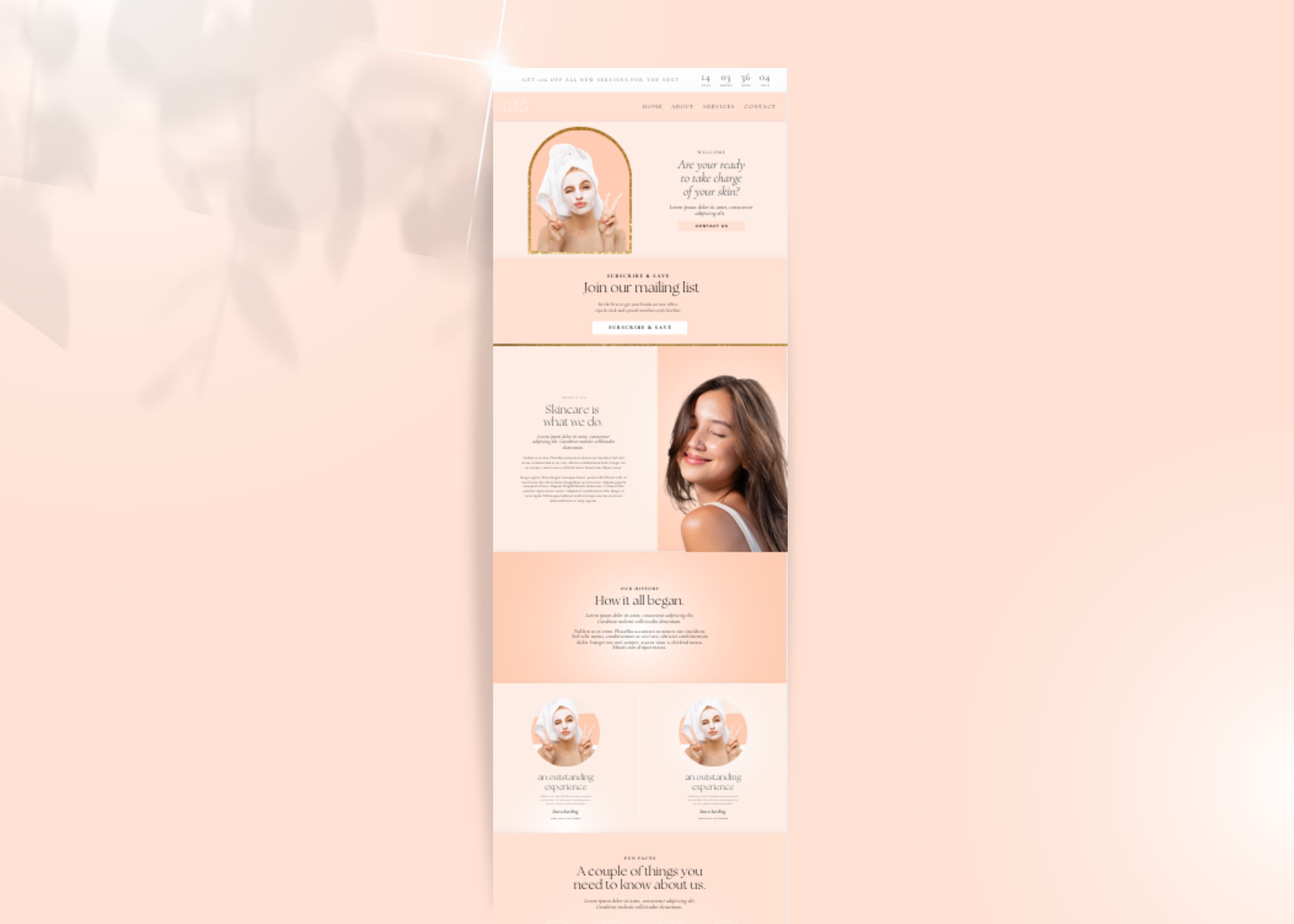 Canva Website Template Med Spa Skincare Editable in Canva Aesthetician ...