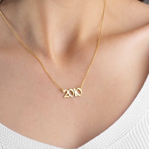 Birth Year Necklace Custom Date Necklace Dainty Number Necklace Teenage Girl Birthday Gift Mothers Day Girl Graduation Gift for Girls