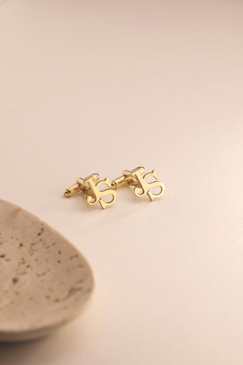 Personalized Initial Cufflinks: Sterling Silver Custom Monogram - Etsy