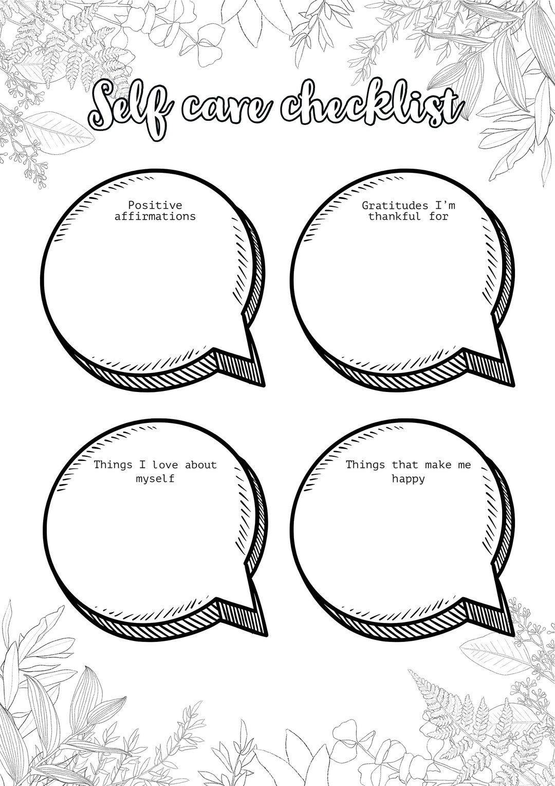 Mental Health Worksheet, Self Care Worksheet, Negative Thoughts ...