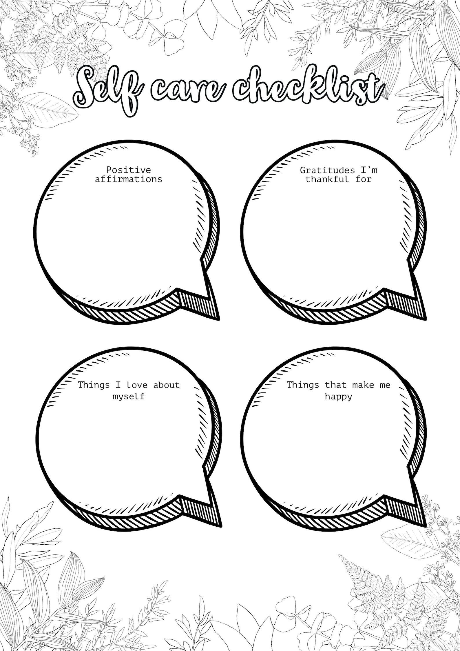 Mental Health Worksheet, Self Care Worksheet, Negative Thoughts ...