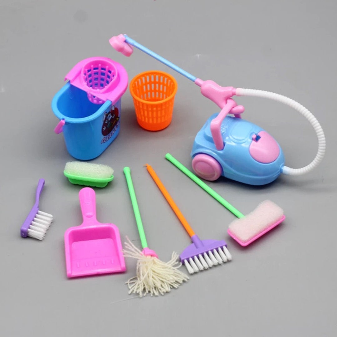 9pcs Mini Doll Accessories Household Cleaning Tools for Barbies, Doll ...