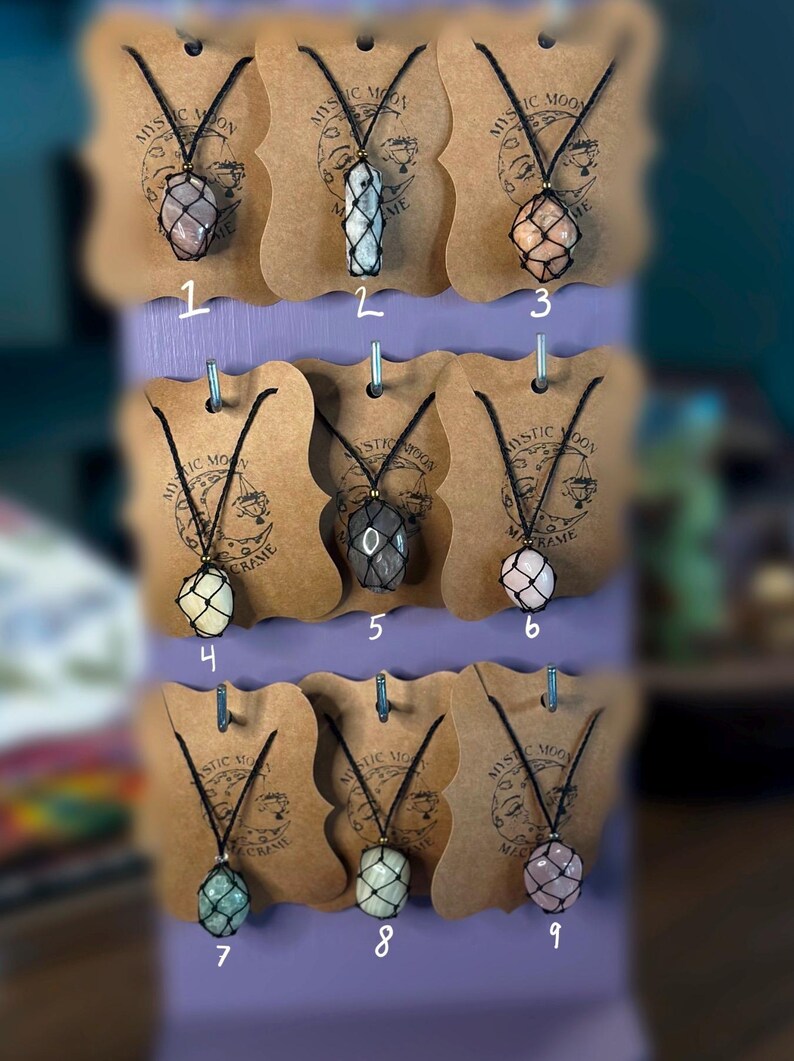 Interchangeable Macrame Crystal Necklaces - Etsy