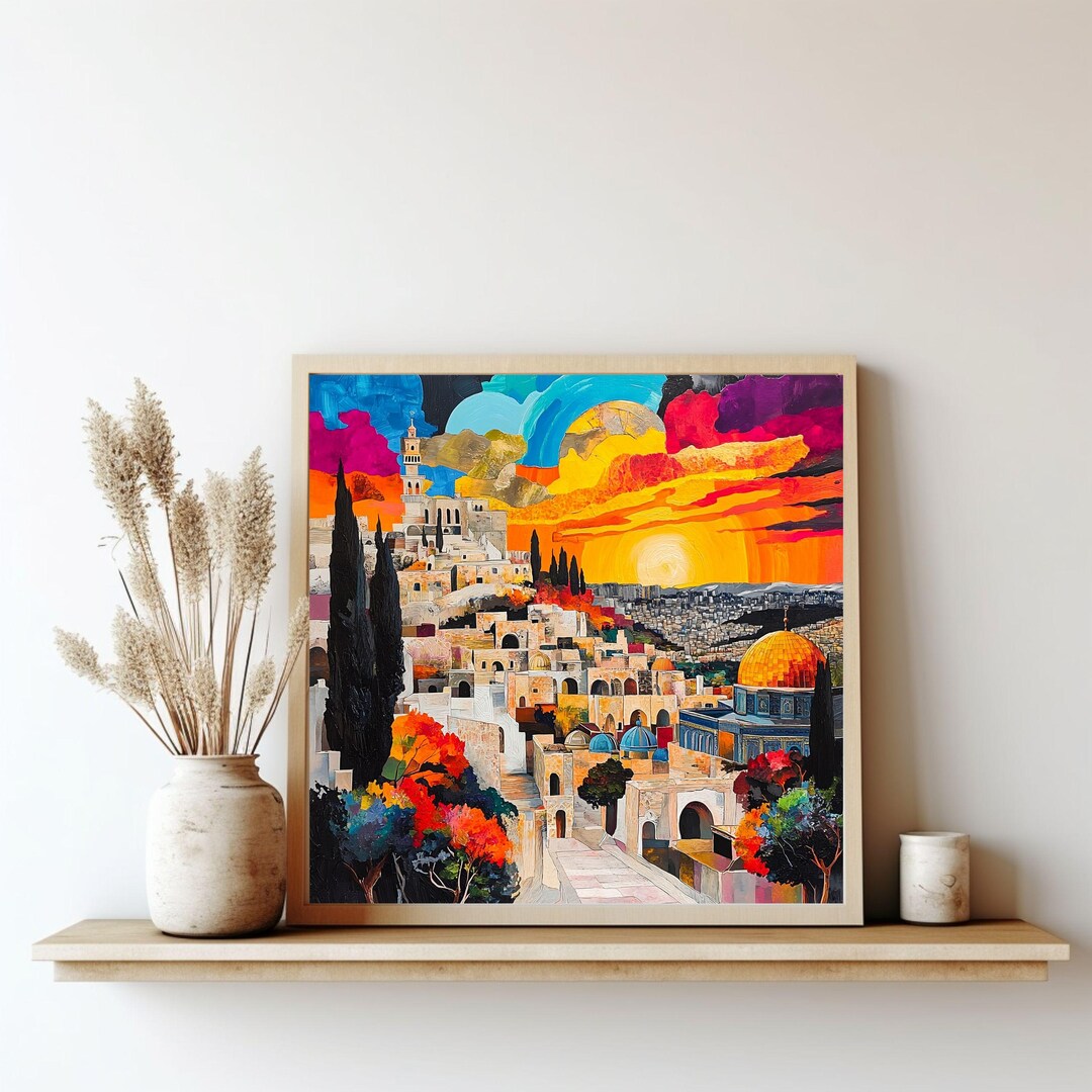 Judaica Old City of Jerusalem Art Print, Jewish Wall Art, Jewish ...