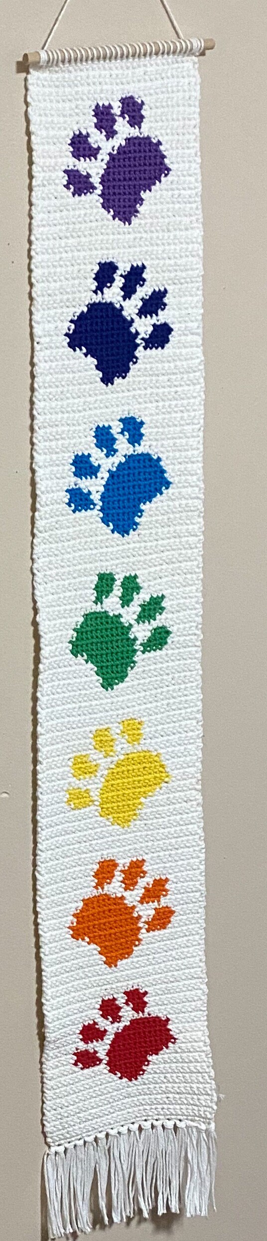 PDF Pattern - Paw Prints Chakra Crochet Wall Hanging - Etsy