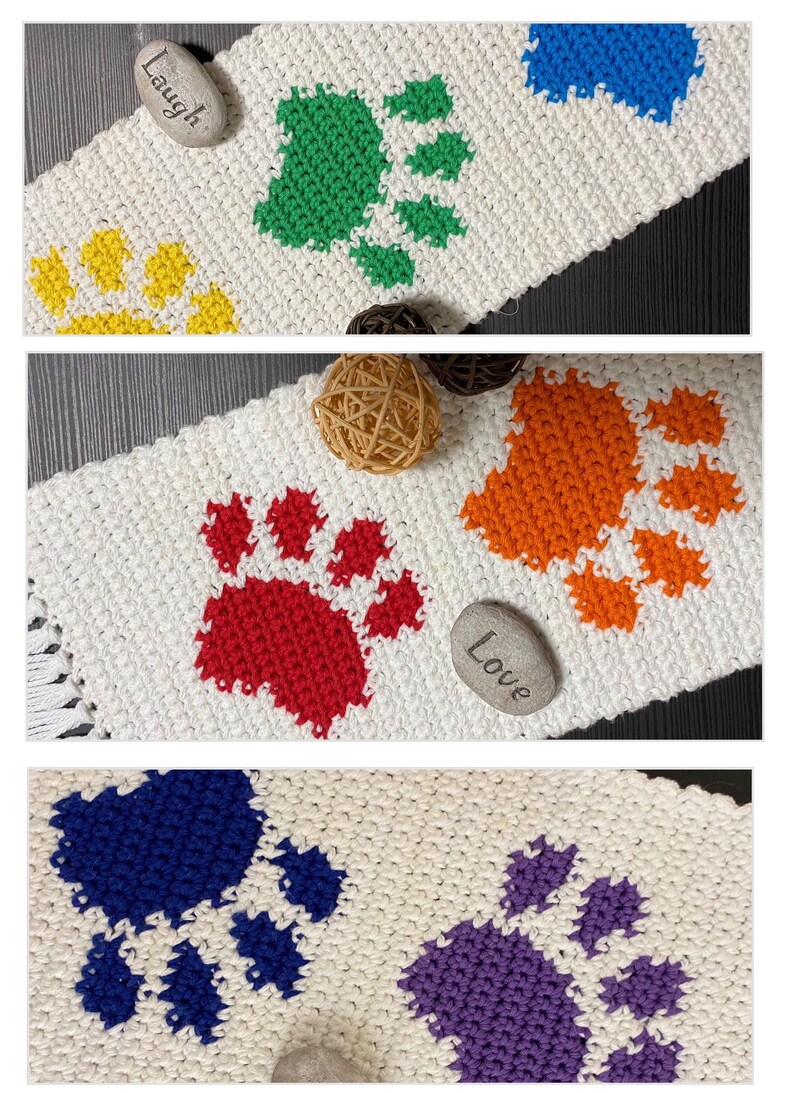 PDF Pattern - Paw Prints Chakra Crochet Wall Hanging - Etsy