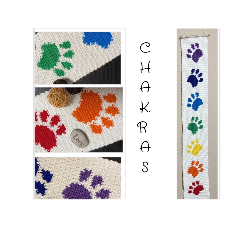 PDF Pattern - Paw Prints Chakra Crochet Wall Hanging - Etsy
