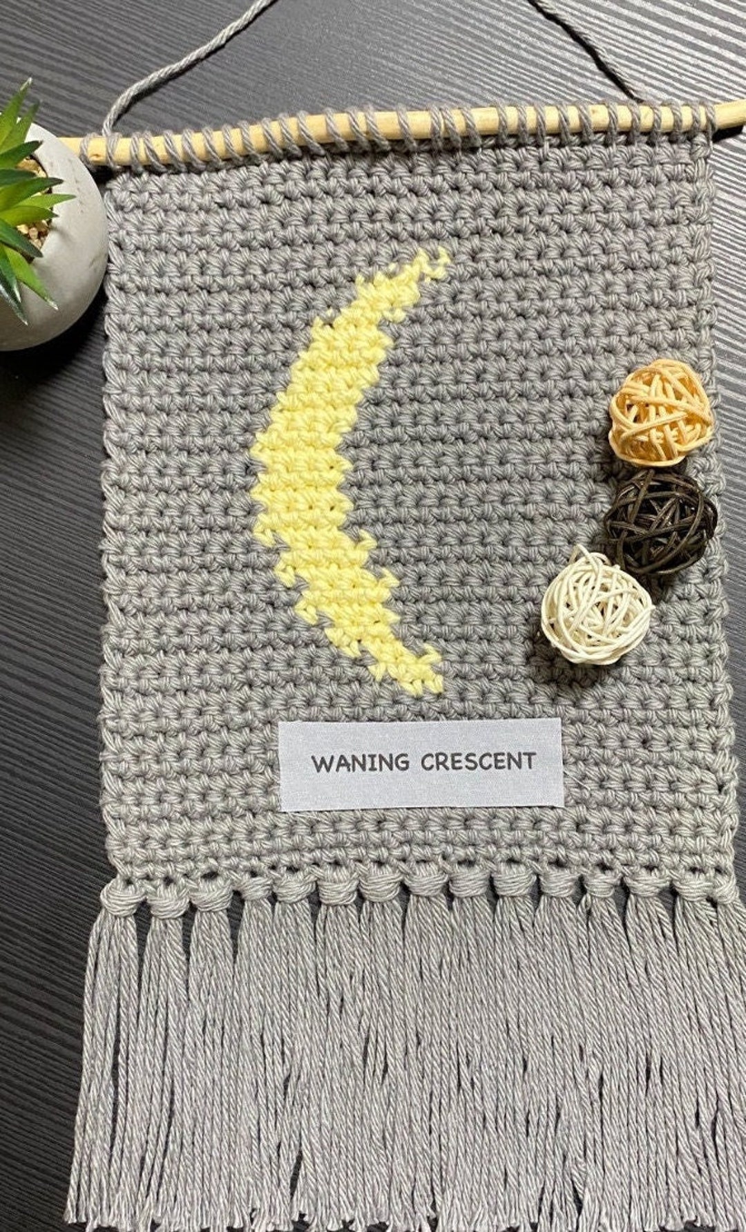 PDF Pattern Waning Crescent Crochet Wall Hanging. Make a Unique Gift ...