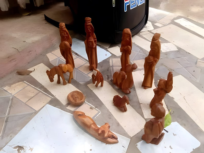 Christ Nativity Scene Set - Authentic African Carved Creche, Heirloom ...