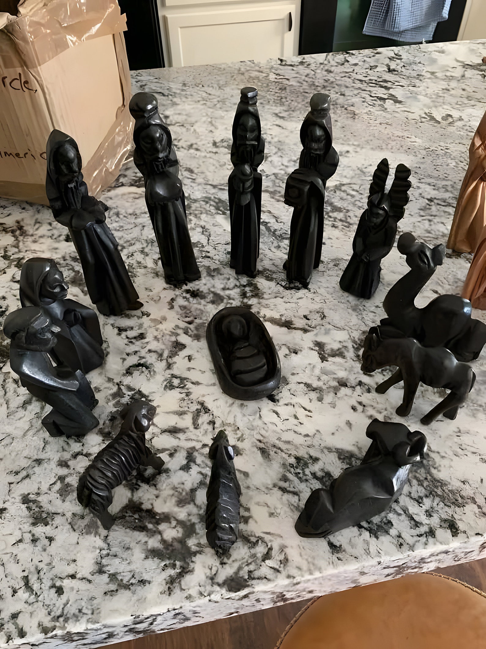 Christ Nativity Scene Set - Authentic African Carved Creche, Heirloom ...